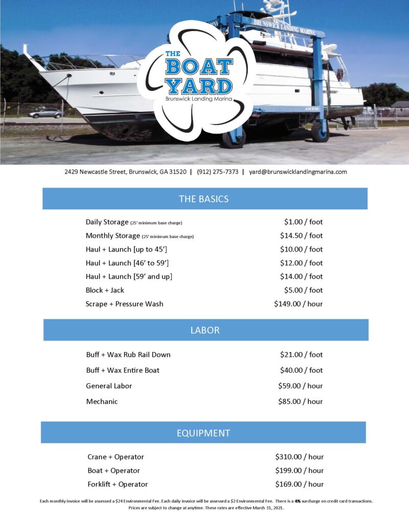 Marina Rates - Brunswick Landing Marina
